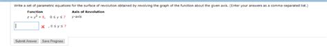 Solved Write A Set Of Parametric Equations For The Surface