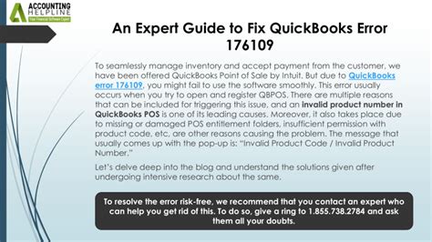 Fix QuickBooks Error 176109 Expert Guide Solutions
