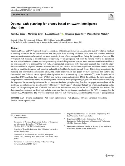 Optimal Path Planning For Drones Based On Swarm Intelligence Algorithm