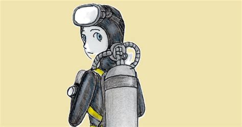 Wetsuit Scuba Diving Girl ビンテージスタイル Pixiv