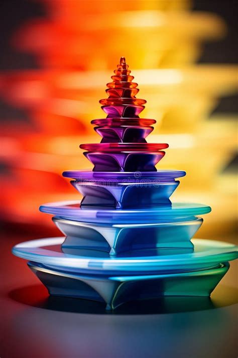 A Stack Of Colorful Plates Stacked On Top Of Each Other Stock