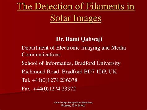 Ppt The Detection Of Filaments In Solar Images Powerpoint Presentation Id 1032596