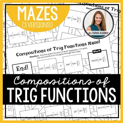 Compositions Of Trigonometric Functions Mazes All Things Algebra®