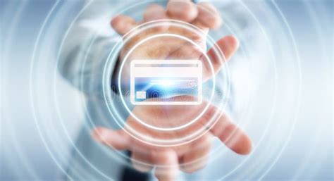 Businessman Using Digital Payment Interface 3d Rendering Stock