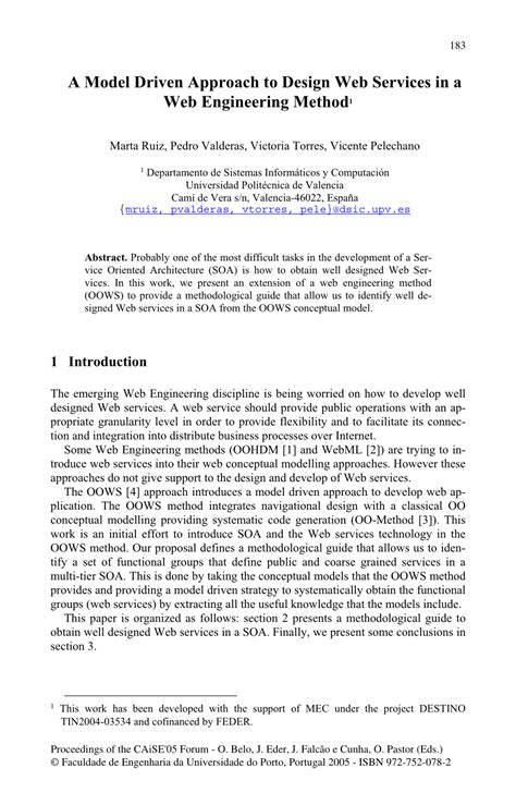 Pdf A Model Driven Approach To Design Web Services In A Web