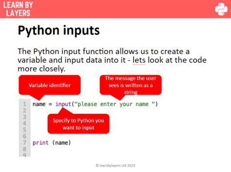Lesson 5 Python Inputs Learnbylayers