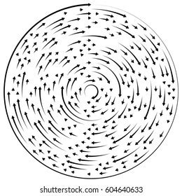 Concentric Circulating Arrows Rotating Clockwise Circle Stock Vector