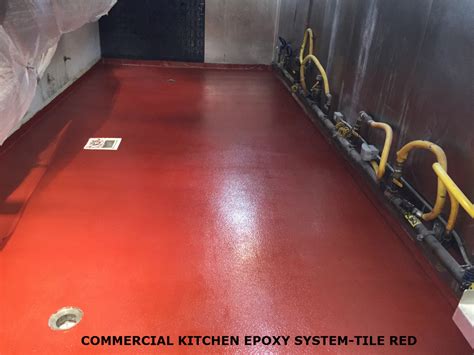 Red Commercial Kitchen Floor Tile