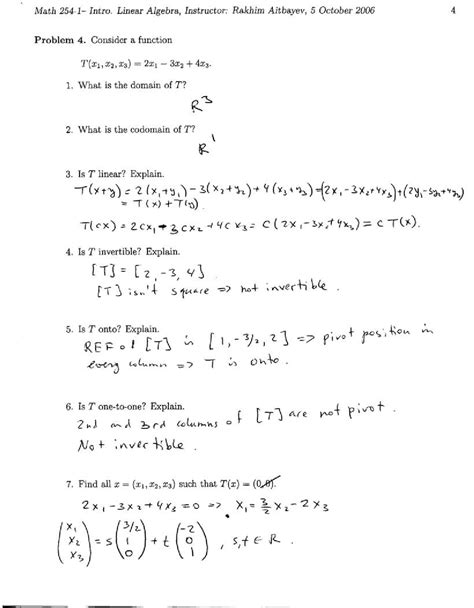 7 Solved Problems On Domain Functions Exam 1 Math 254 Docsity