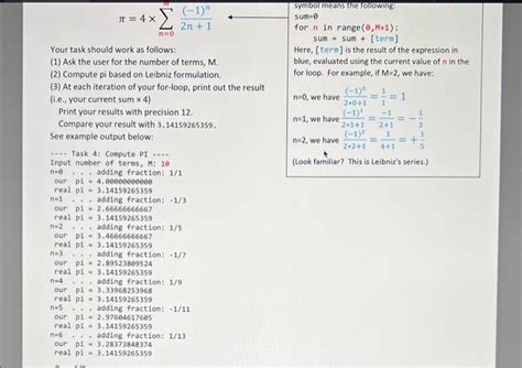 Solved Task 4 Computing Pi Via Leibniz Series This Task Is