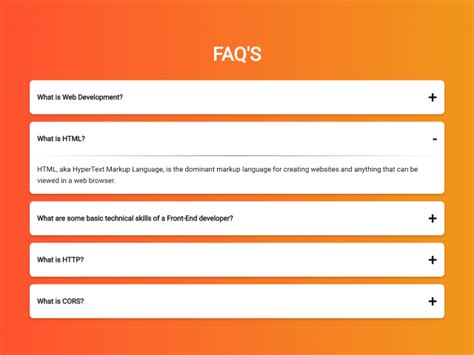 JavaScript FAQ Accordion Code With Example CodeHim