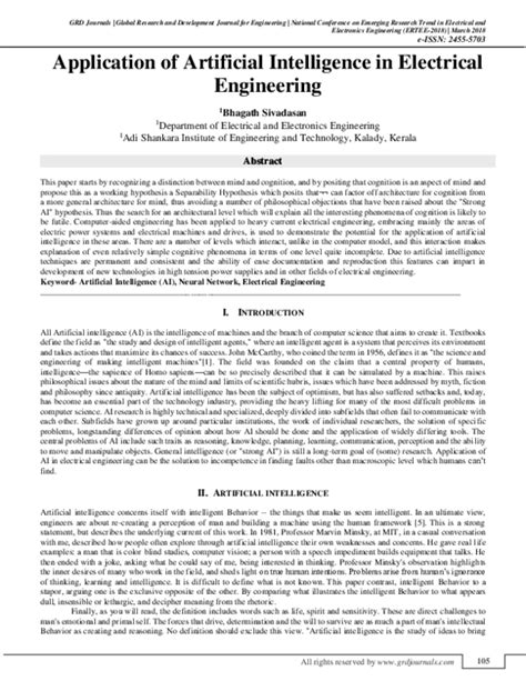 pdf application of artificial intelligence in electrical engineering
