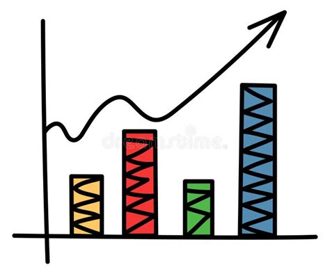 A Graph With A Line Going Up And A Red Blue And Green Bar Stock Vector Illustration Of