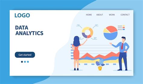 Premium Vector Landing Page Template Data Analytics Dashboard And