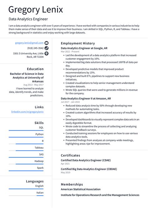 Data Engineer Resume Example And Writing Guide ResumeLawyer