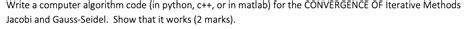 solved solve the following by iterative methods jacobi and