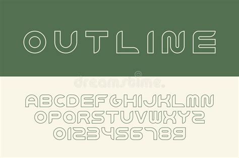 Vector Creative Minimalistic Outline Font Trendy English Contour