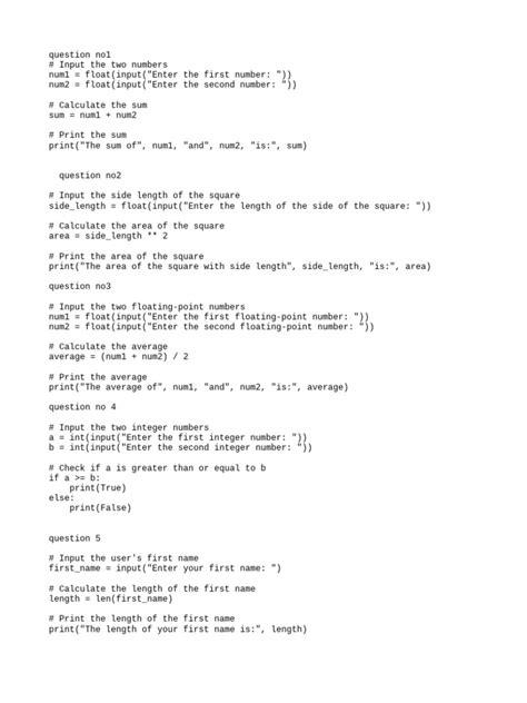 Python Assignment Pdf Python Assignment Pdf