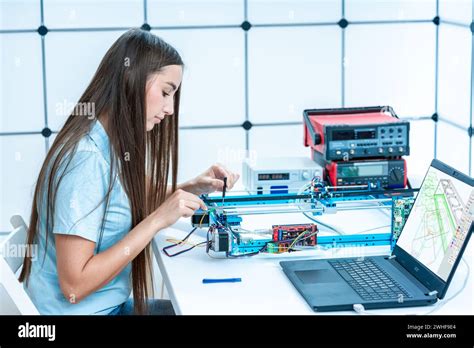 Scientist Using Computer Aided Design Software Stock Photo Alamy