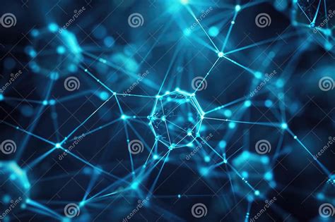 Network Of Nodes A High Tech Visual Representation Of Nodes And Connections In Glowing Blue