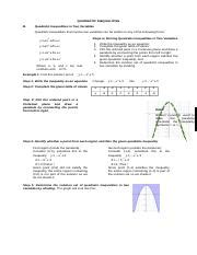 Quadratic Inequalities Two Variable Docx QUADRATIC INEQUALITIES B Quadratic Inequalities In
