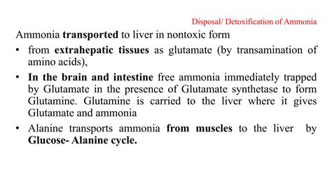 Protein Metabolism Transamination Deamination Fate Of Ammonia Urea