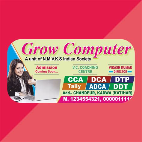 grow computer center coaching center flex design cdr file