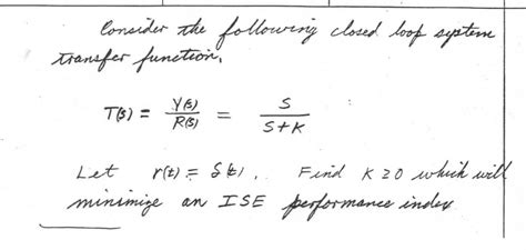 solved consider the following closed loop system transfer