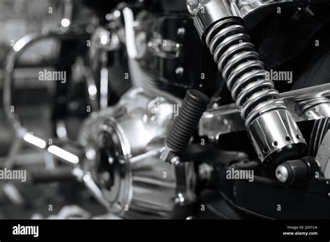 Picture Of Shiny Renewed Bike Shock Absorber Stock Photo Alamy