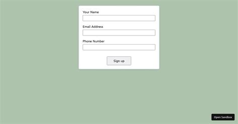 Useeffect Exercise Form Codesandbox