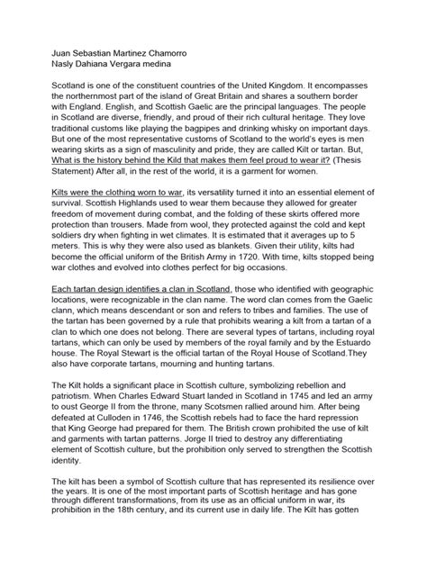 Essay Scotland 3 Pdf Scotland Skirt