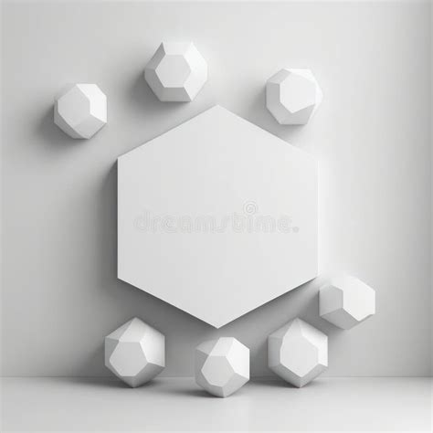 Wall Poster Mockup Decagonal Prism With Ten Faces Ai Generation Stock