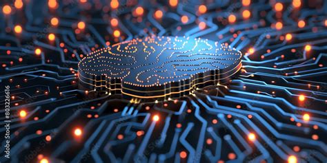 Neural Circuit And Electronic Cyber Brain In A Quantum Computing System Concept Of Artificial