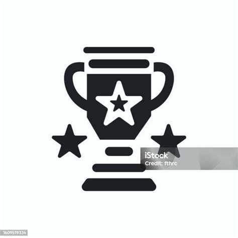 별 벡터 아이콘이 있는 수상 컵 트로피 컵 글리프 아이콘입니다 기호 로고 그림입니다 흰색 배경에 분리된 벡터 그림입니다 1에 대한 스톡 벡터 아트 및 기타 이미지 Istock