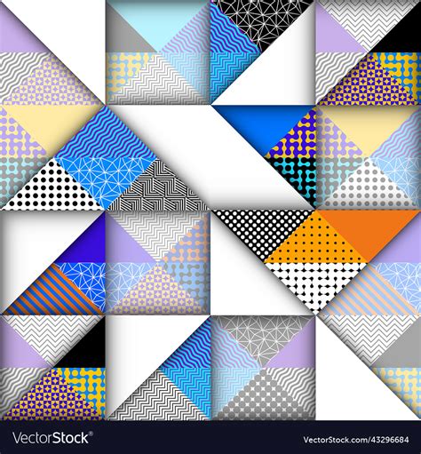 Geometric Abstract Pattern Intersection Style Vector Image
