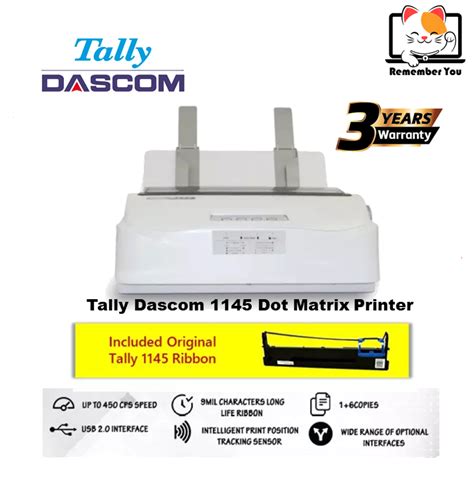 tally dascom dot matrix printer 1145 80 column 24 pins printer