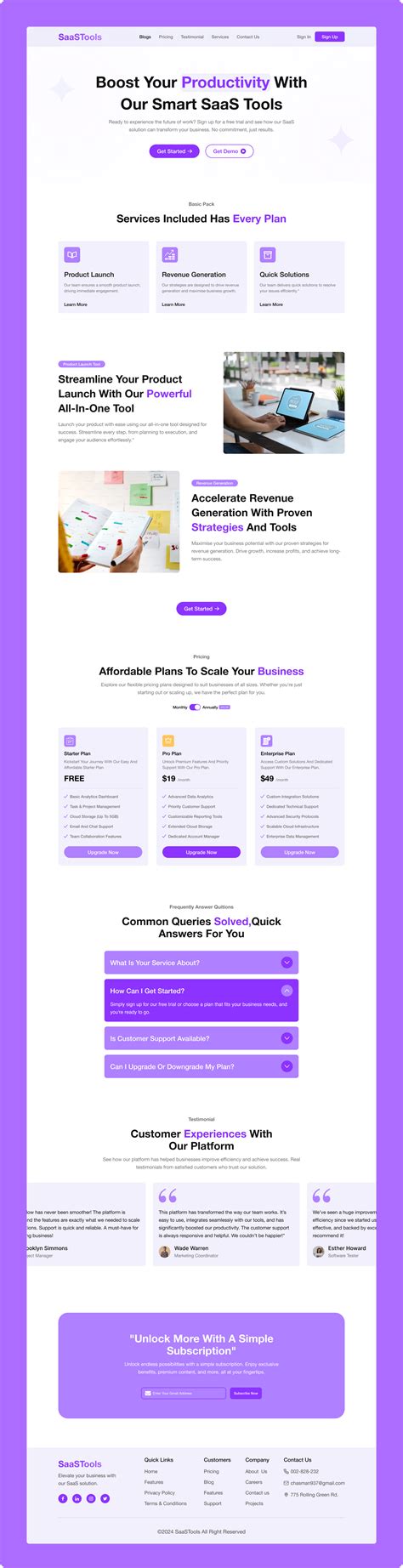 saas landing page design 2 images behance