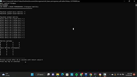 program menginput kolom dan baris array 2 dimensi dan deret matematika