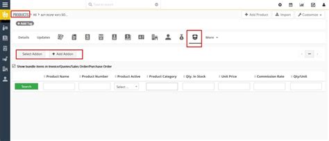 product add on s option in vtiger blog