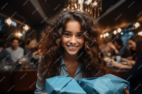 Premium Ai Image Happy 18 Years Old Girl Holding Up T