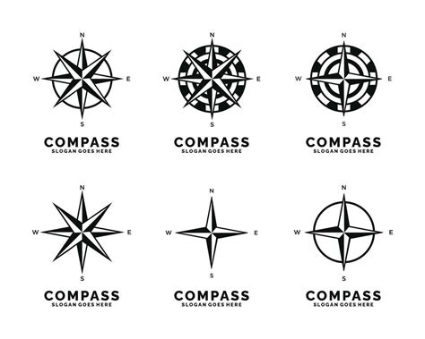 Compass Logo Set Design Vector Illustration 34944330 Vector Art At Vecteezy
