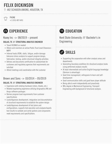 Structural Analysis Engineer Resume Samples Velvet Jobs