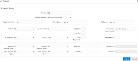 Oracle SD WAN Firewall Configuration