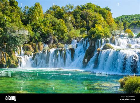 Amazing Skradinski Buk Waterfall In Krka National Park Dalmatia