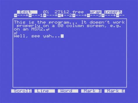 GranSoft TXT Editor De Texto MSX GranSoft Releases Generation MSX