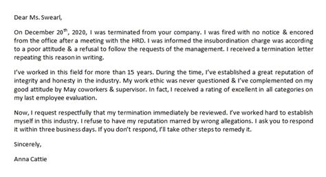 Wrongful Termination Letter And Its Sample Template Business Psd Excel Word Pdf