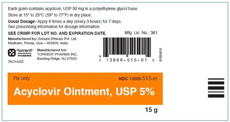 Acyclovir Ointment Package Insert Prescribing Information