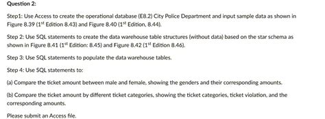 Solved Step 2 4 Please Question 2 Step 1 Use Access To Create The Operational Database E82