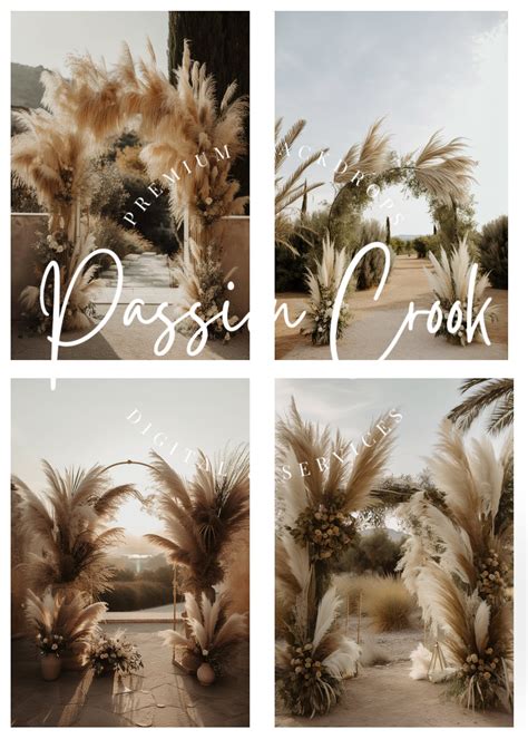 Boho Pampas Grass Backdrop Digital Download Photo Tan Outdoor