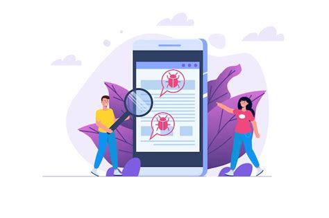 Premium Vector Vulnerability And Bugs Search Or Scan Finding Malware